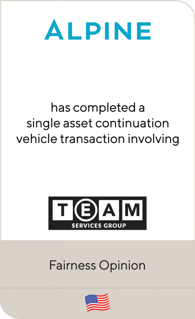 Alpine Investors has completed a continuation vehicle transaction ...