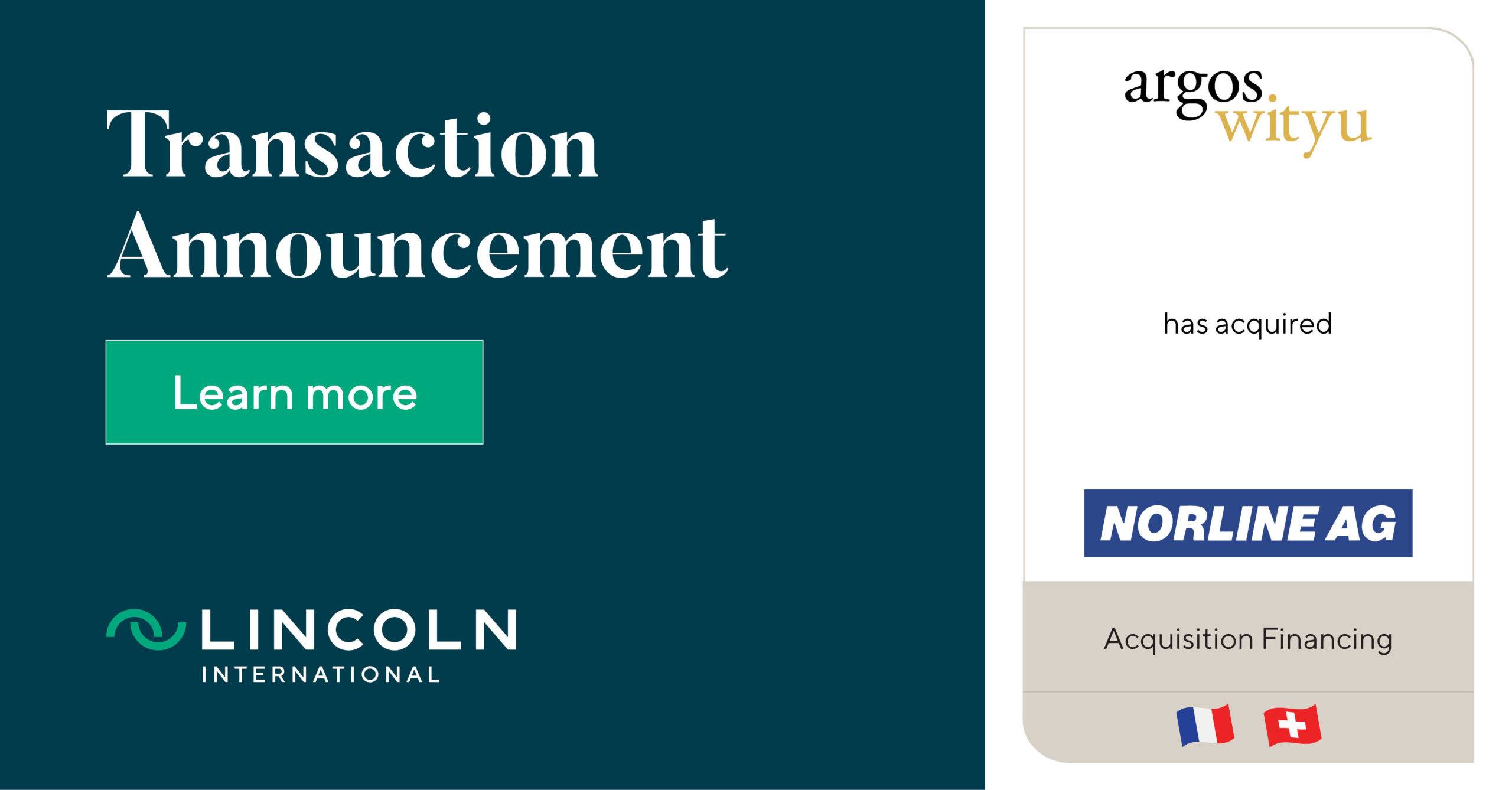 Argos Wityu has acquired Norline AG - Lincoln International LLC