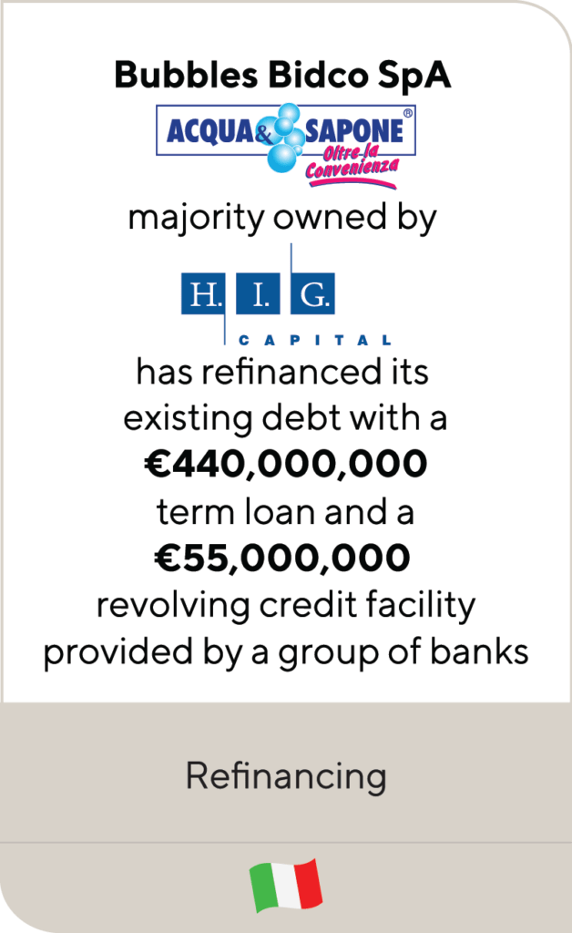 Bubbles BidCo has been refinanced - Lincoln International LLC