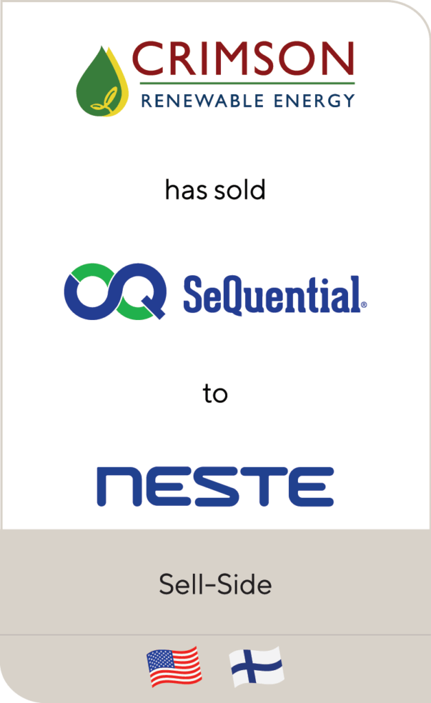 Crimson Renewable Energy has sold SeQuential to Neste - Lincoln ...