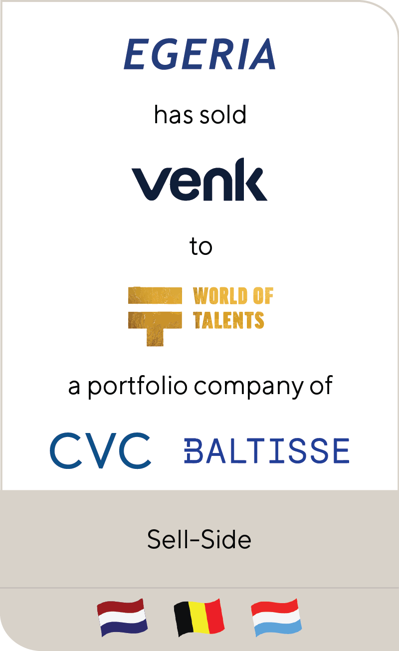 Egeria has sold Venk to World of Talents, a portfolio company of CVC and Baltisse - Lincoln ...
