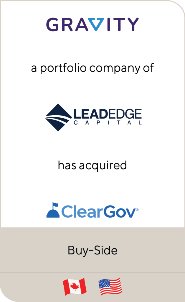 Gravity and Lead Edge Capital have acquired ClearGov - Lincoln International LLC
