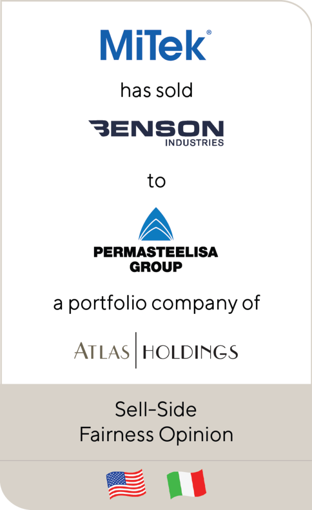 MiTek Industries has sold Benson Industries to Permasteelisa Group, a portfolio company of Atlas ...