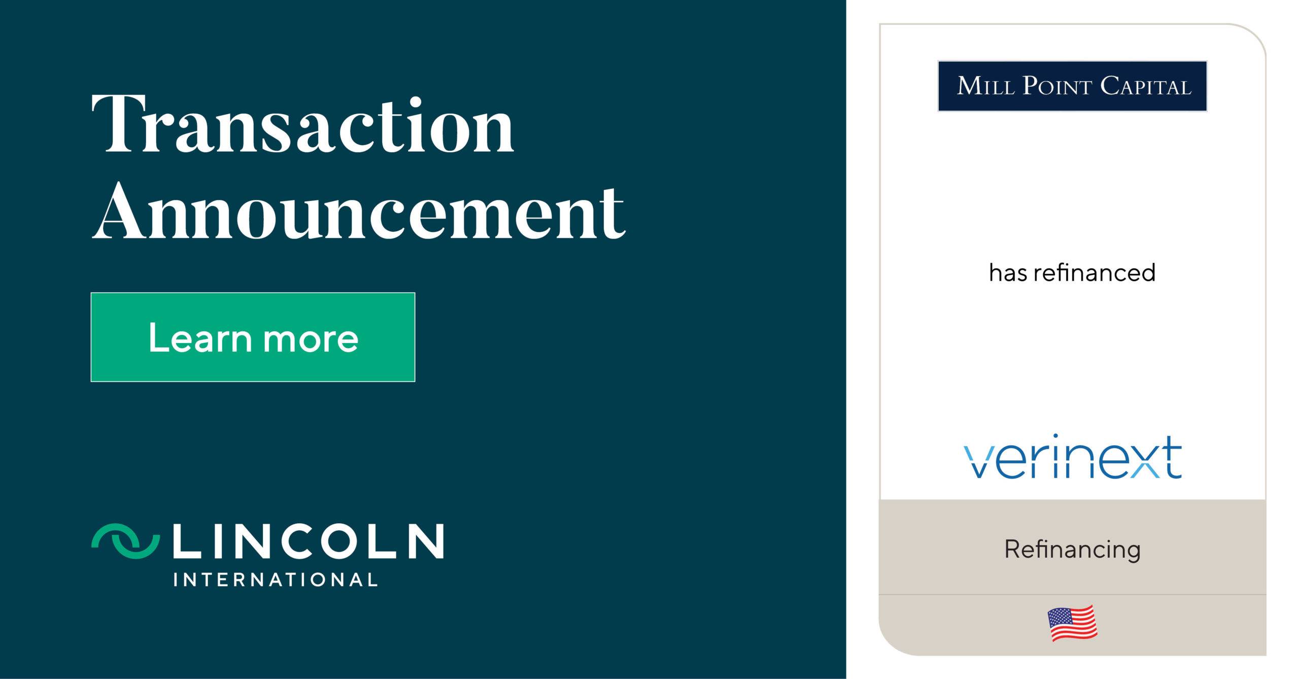Mill Point Capital has refinanced Verinext - Lincoln International LLC