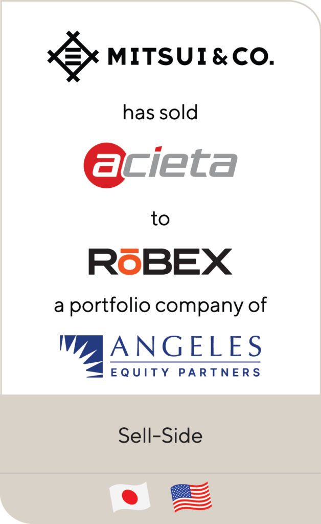 Mitsui & Co. (U.S.A.) has sold Acieta to RōBEX, a portfolio company of ...