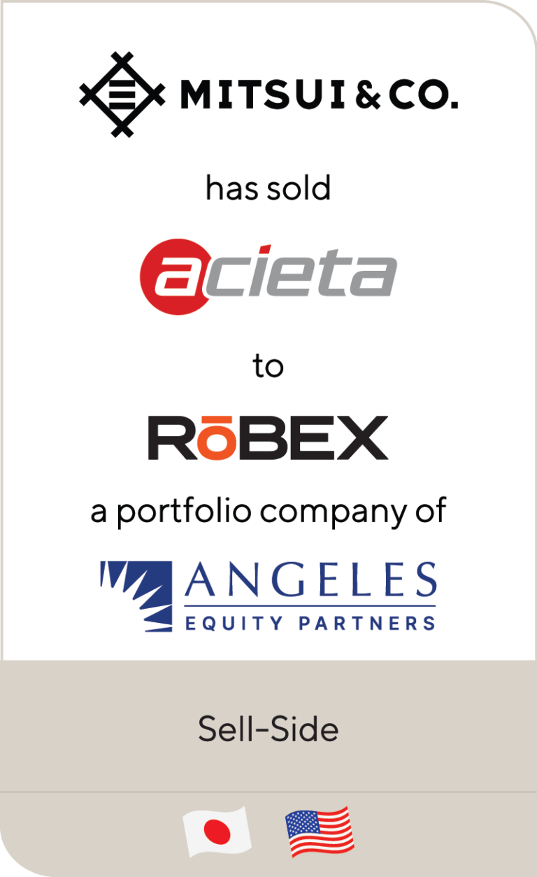 Mitsui & Co. (U.S.A.) has sold Acieta to RōBEX, a portfolio company of ...