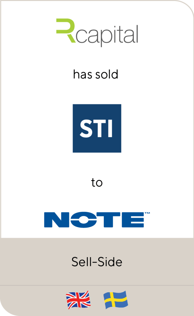 Rcapital has agreed to sell Surface Technology International to NOTE AB ...