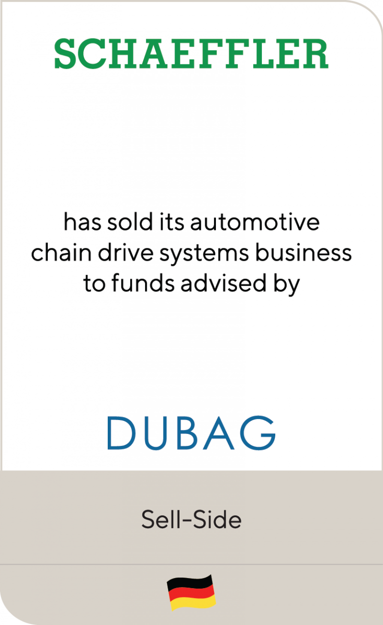 Schaeffler has sold its global automotive chain drive systems business ...